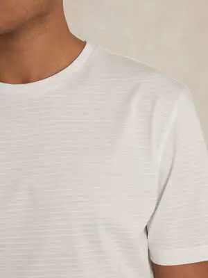 REISS Mercerised Cotton Ribbed T-shirt
