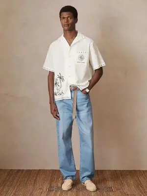 REISS X Ché | Cotton-linen Palm Shirt