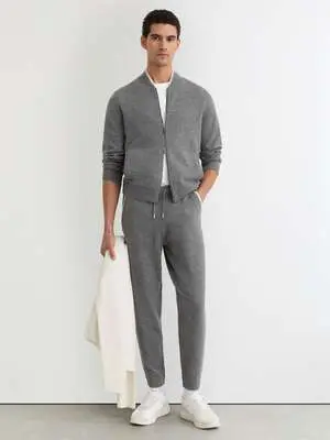 REISS Merino-wool Zipped Bomber Cardigan