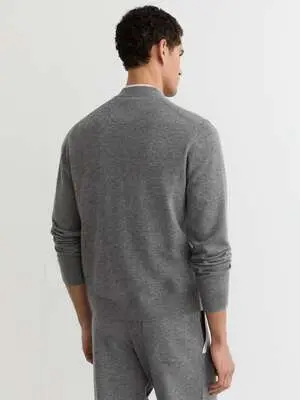 REISS Merino-wool Zipped Bomber Cardigan
