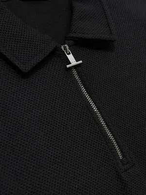 REISS Textured Half-zip Polo Shirt
