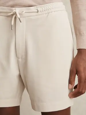 REISS Textured Drawstring Shorts