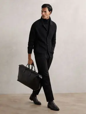 REISS Cable-knit Cardigan With Wool