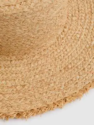 REISS Paper Woven Straw Boater Hat