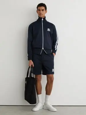 REISS Monogram Tape-detail Relaxed Shorts