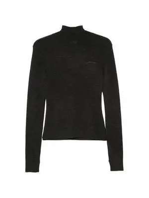 GANNI Ribbed-knit High-neck Sweater