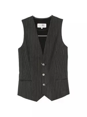 MAISON MARGIELA Sleeveless Pinstripe Waistcoat