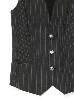 MAISON MARGIELA Sleeveless Pinstripe Waistcoat - Grey