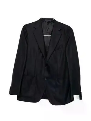 Caruso Single-breasted Notched-lapels Blazer - Blue