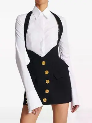 Balmain Rose Button Tulip Skirt