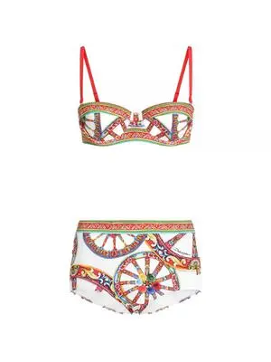 Dolce & Gabbana Carretto-print Balconette Bikini