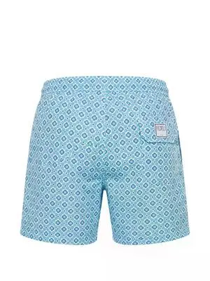 Fedeli Geometric-print Drawstring Swim Shorts
