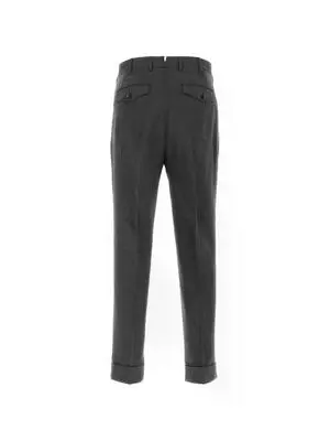 PT TORINO Pleated Turn-up Trousers - Grey