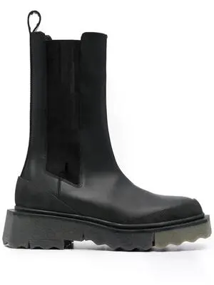 Off-White Calf Sponge Leather Chelsea Boots - Black