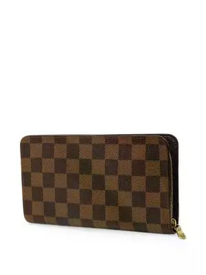 LOUIS VUITTON 2002 Damier Ebene Zippy Wallet Long Wallets