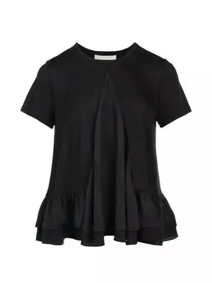 CLUB21 Kayla Peplum-hem T-shirt - Black
