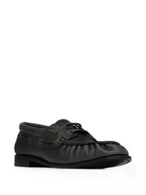 Saint Laurent Les Loafers Bateau In Smooth Leather - Black