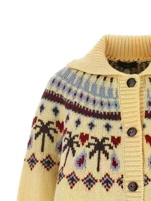 Alanui Sweet Winter Jacquard-knit Virgin Wool Cardigan