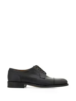 FERRAGAMO Derby Shoes With Stitching Detail - Black