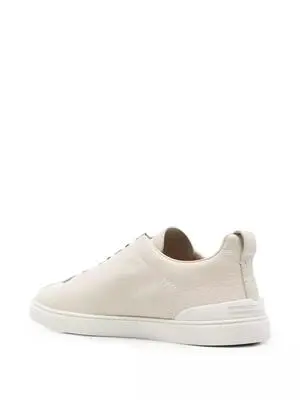 Zegna Triple Stitch Grained Leather Sneakers