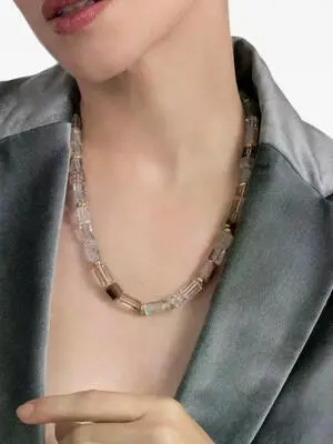 EDINA KISS Garden Quartz And Sapphire Beaded Necklace - Gold
