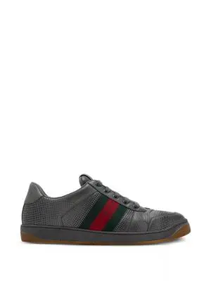 Gucci Wornout-effect Screener Sneakers - Grey