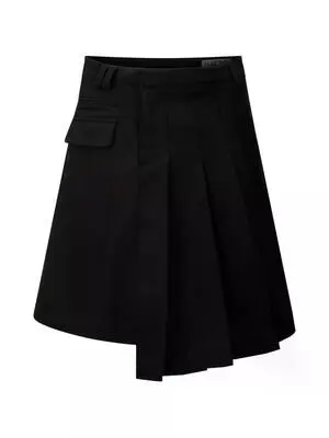 NACHE Asymmetric Pleated Mini Skirt - Black