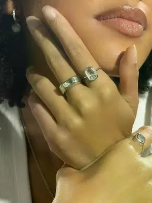 Moritz Glik Dalila Cigar Band Diamond Ring - Silver