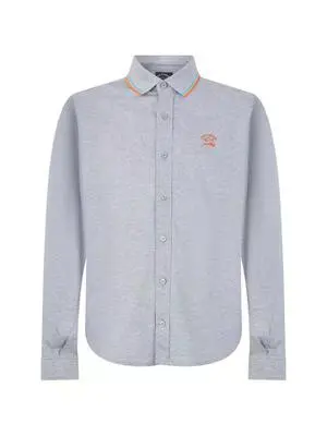 Paul & Shark Striped Cotton Polo Shirt - Grey
