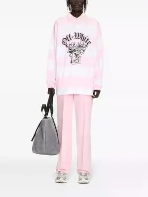 Off-White Long-sleeve Polo Shirt - Pink