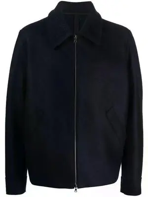 Harris Wharf London Golf Zip-up Wool Jacket - Blue