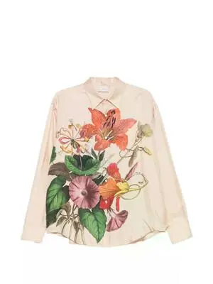 PIERRE-LOUIS MASCIA Floral-print Silk Shirt - Pink