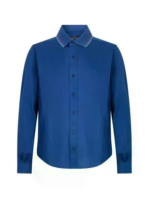 Paul & Shark Logo-embroidered Long-sleeve Polo Shirt - Blue