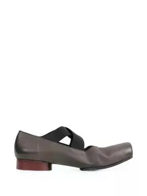 UMA WANG Cross-strap Ballet Flats - Brown