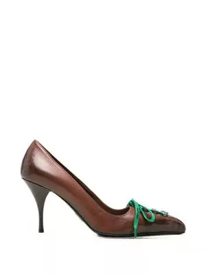 Prada Lace-up Pointed-toe Pumps