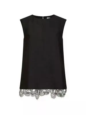 Studio Nicholson Scalloped Lace-insert Blouse - Black
