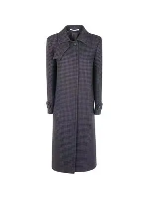 Tagliatore Bethany Houndstooth Wool Coat - Grey