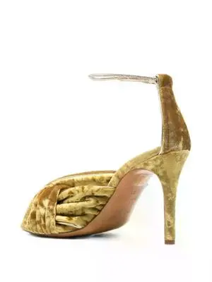FORTE_FORTE Velvet-effect Buckled Sandals
