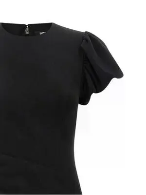 ROTATE BY BIRGER CHRISTENSEN Draped Puff-sleeve Dress