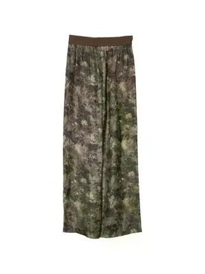 UMA WANG Floral-print Wide-leg Trousers - Brown