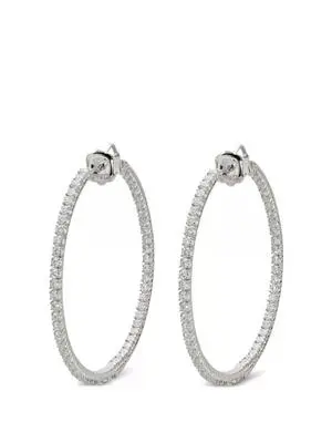 MATTIA CIELO Rugiada Diamond Hoop Earrings In 18k White Gold - Silver