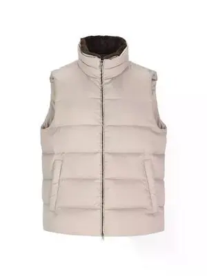 Herno Quilted High-neck Gilet - Neutrals
