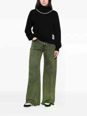 Mihara Yasuhiro Distressed Pearl-embellished Sweater
