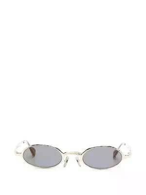KUBORAUM Hammered-effect Oval-frame Sunglasses - Gold