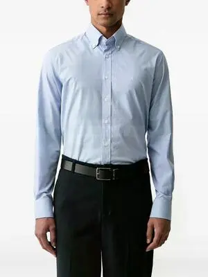 HACKETT LONDON Gingham-check Button-down Shirt - Blue