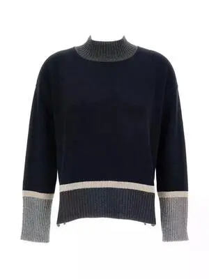 Lorena Antoniazzi Colour-block Ribbed-trim Sweater - Blue