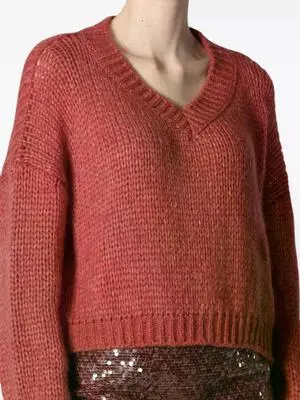 ROBERTO COLLINA V-neck Chunky-knit Sweater