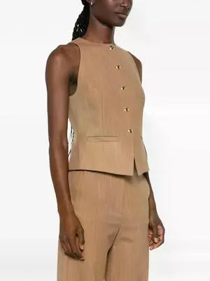 Maje Striped Button-fastening Waistcoat