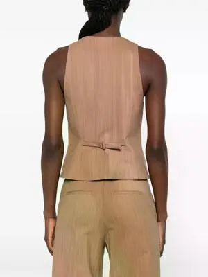 Maje Striped Button-fastening Waistcoat
