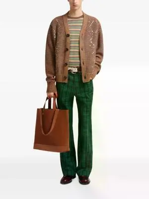 Marni Rivet-embellished Suede Tote Bag - Brown